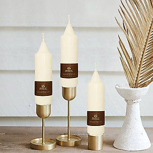 NJAO HOO Ivory Short Taper Candle 5 Inch Candlesticks Unscented Dripless Tapered Candle Set for Home Decor Wedding Party Dinner Candles, 4 Pack