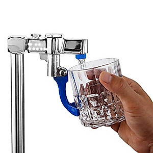 Glass Rinser, Commercial Stainless Steel Pitcher Rinser Cup Washer Multi Angle Water Outlet Cleaning Head Bar Glass Cleaning Rinser with Faucet, Plum Blossom Hex Cup Holder for Hotel Cafe Restaurant