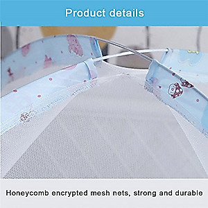 Rrut Baby Safety Net Tent, Premium Baby Bed Canopy Netting Cover Mesh Nursery Mosquito Net - Stylish and Sturdy Infant Crib Tent Net - Protect Your Baby from Falls or Bites Purple 90CM×120CM