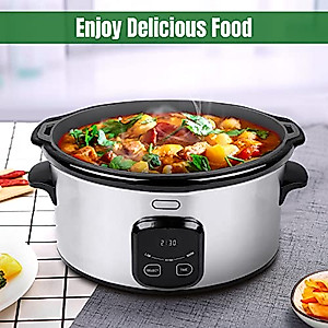 Silicone Slow Cooker Liners, FRTIM Reusable Crock Pot Liners Fit 7-8 Quart Oval Slow Cookers Leakproof Dishwasher Safe Cooking Pot Liner 1PCS - Grey