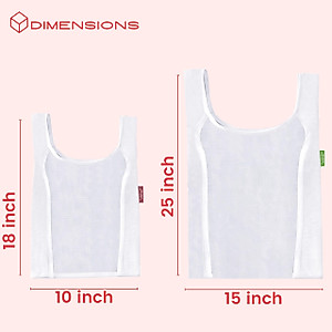 DUAL Purpose Reusable Produce and Grocery Bags, Set of 9 SEE THROUGH Mesh | with Handles | Shopping Bags & Farmers Market Net Bag, Washable | Storage for Food, Fruits, Vegetable and Shopping Organizer