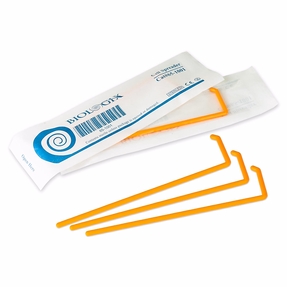 CryoKing 500PCS Cell Spreaders L-Shaped Disposable Cell Spreader, Orange, Sterile, Individual Package