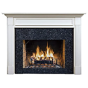 MANTELSDIRECT White 52 Inch x 41 Inch Wood Fireplace Mantel Surround Kit with Shelf and Trim | Klamath from Mantels Direct - Poplar Wooden Chimney Mantel Surround with Shelf