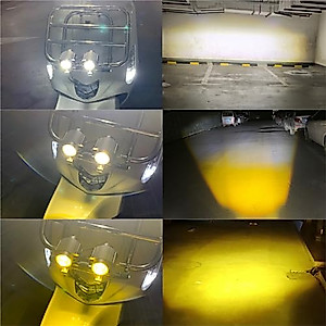 Miluqike Motorcycle Auxiliary Lights 2PCS LED Spot Driving Spot Lights Pure White 6000K Compatible with Motorcycle Off-Road Truck SUV ATV Boat E-Bike Tractor