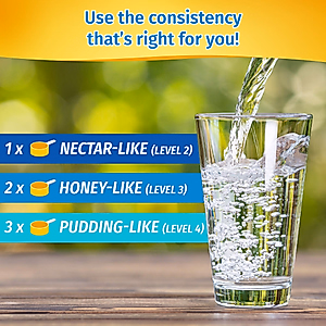 Clear DysphagiAide Thickener Powder - 180 Servings - Liquid and Drink Thickener for Dysphagia, (Nectar Thick Consistency and Honey Thick Consistency), Pack of 1