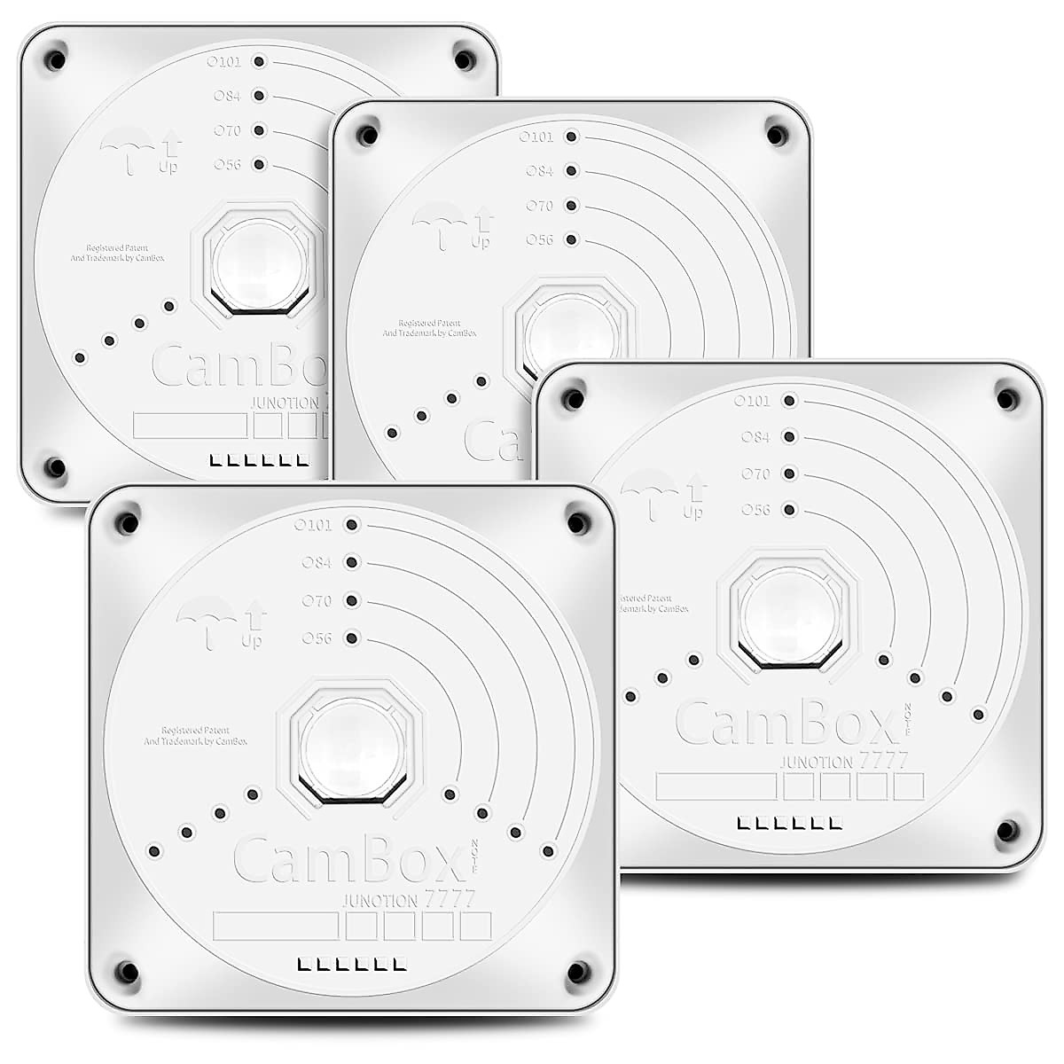 (Universal Camera Junction Box) Security Camera Box, Wall Ceiling Mount Bracket Hide Cable, Outdoor Cable Box Enclosure, Plastic Base Boxes, CCTV Dome Bullet Camera Cover, Bit Waterproof (4 Pack)