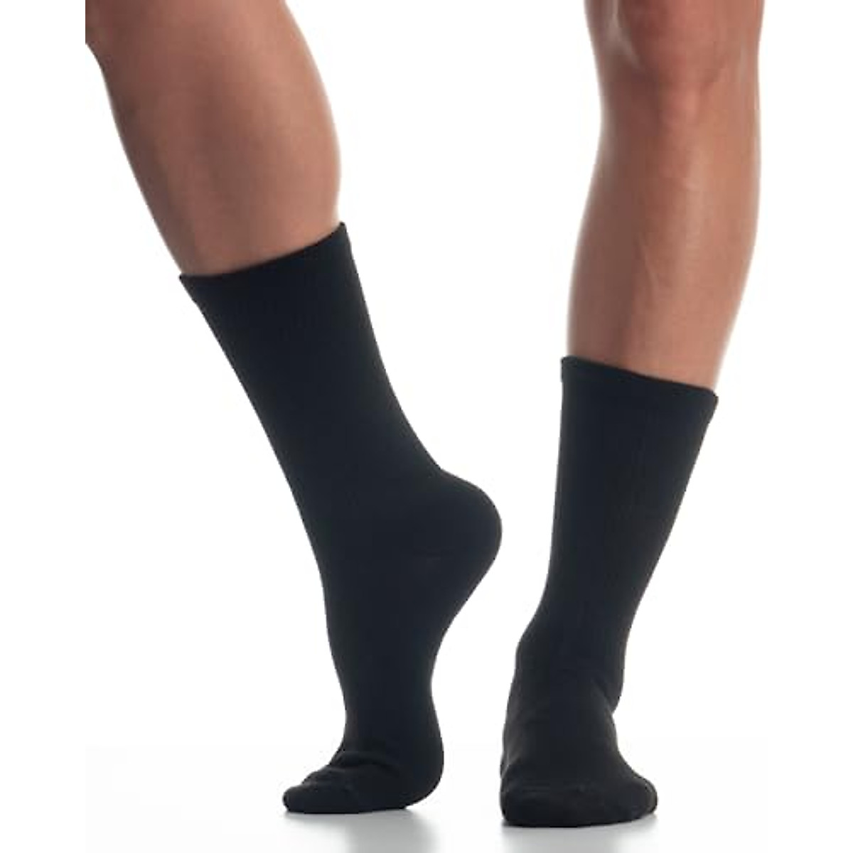 Dr. Scholl's Women's Guaranteed Comfort Diabetic and Circulatory crew 4 Pack Socks,Black, 4-10