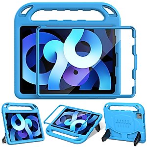 LTROP Case for iPad Air 5th/4th Generation(2022/2020), iPad Pro 11 Case 2022/2021/2020/2018, Built-in Screen Protector, Shockproof Handle Stand Kids Case for iPad Air 5/4 10.9” and iPad Pro 11”, Blue