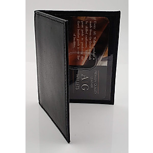 AG Wallets 2 ID Leather Bifold License Holder (Black)