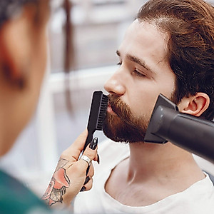 4 Pieces Hairdressing Brush Tools, Includes 2 Pieces Barber Blade Cleaning Brush Clipper Cleaning Nylon Brush and 2 Pieces Neck Duster Brush Hair Sweep Brush for Hair Styling, Black