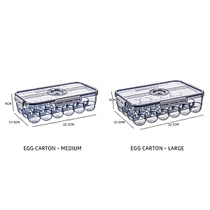 GHAZAL 8 Piece Fridge Organizer Set - Stackable Bins (Large & Small) with Egg Tray, Ghazal_fridge_containers2004-00