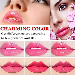 LZYLLS 2 Pack Crystal Jelly Flower Lipstick,Magic Temperature Color Change Lip Gloss Lip Stick PH Clear Magic Lipstick Long Lasting Nutritious Moisturizing Lip Balm（Set A）