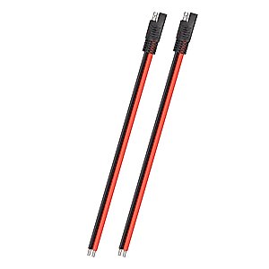 ELFCULB SAE Connector Cable,10AWG 1FT 2 Pin SAE Extension Cable for Solar Panel Car Motorcycle(2 Pieces)