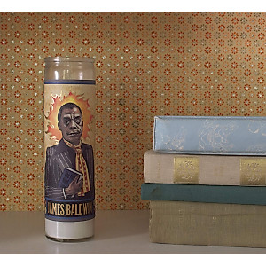 James Baldwin Secular Saint Candle - 8.5 Inch Tall Glass Prayer Votive - Made in The USA