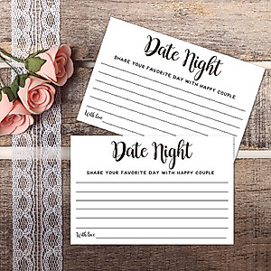 Antgiftshop 50 Date Night Ideas Cards, Wedding Advice Cards for Bridal Shower, Married Couples, Bride and Groom, 4x6 inch