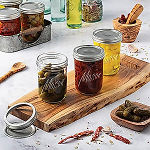 Paksh Novelty Mason Jars - Food Storage Container - 6-Pack - Airtight Container for Pickling, Canning, Candles, Home Decor, Overnight Oats, Fruit Preserves, Jam or Jelly