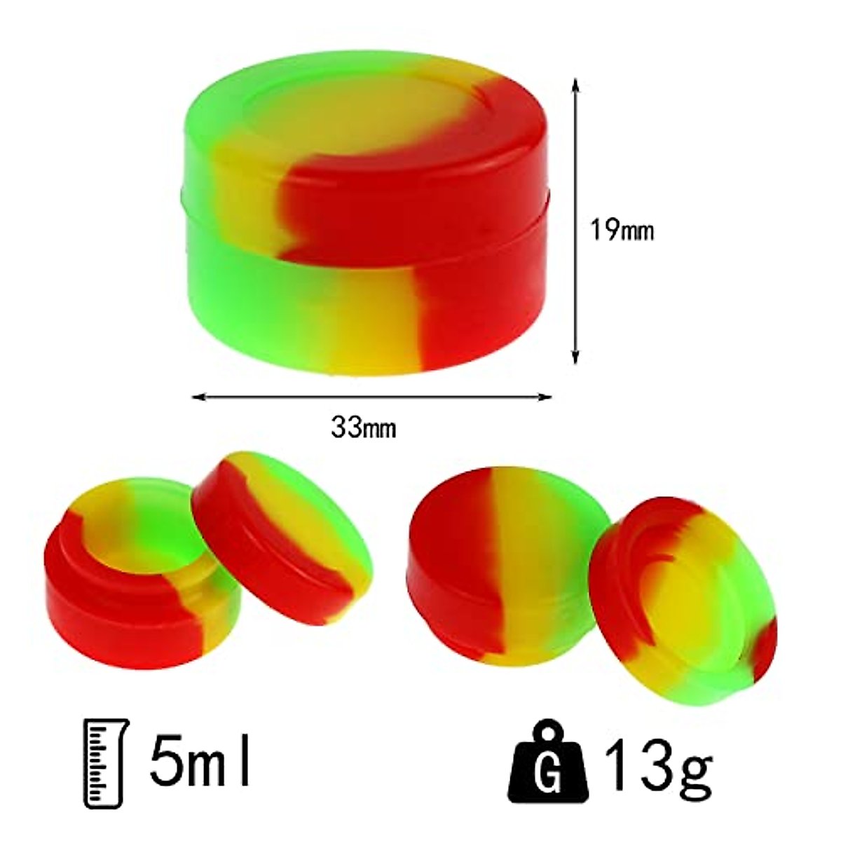 ooDuo 5ml Silicone Containers Wax 50pcs Non-Stick Mini Round Kitchen Jar Multi Use Storage Cream Bottle Random Color