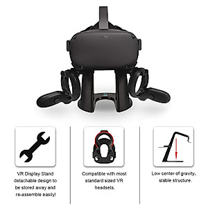 AMVR Touch Controller Grip Cover, Leather Fashion Travel Case, Face Silicone Cover Mask, VR Headset Display Stand, Lens Protect Pad, Nose Pad Replacement Accessories Gift Set for Oculus Quest 1