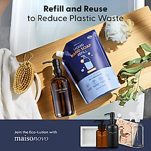 MaisoNovo - Liquid Hand Soap - Liquid Hand Soap Refill - Made in USA - Gentle & Natural - Non Toxic - Good for All Skin Types - Unscented Handsoap Refill - Pouch 32 oz