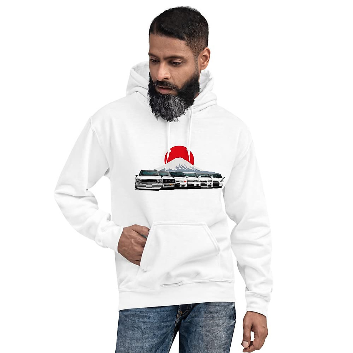 JG Infinite Skyline GTR Generations JDM Tuning Drift Racing Unisex Hoodie White