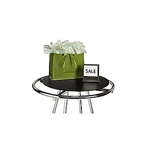 Rack Topper Wood Round Clothing 30" Diameter Black for 36" Rack Melamine
