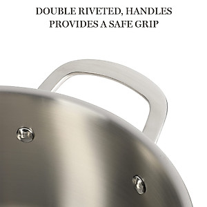 Martha Stewart Castelle 8-Quart 18/8 Stainless Steel Induction Safe Stock Pot w/Lid