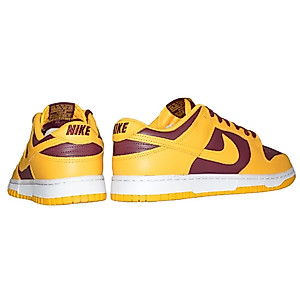Nike mens Dunk Low shoe, Yellow/Bordeaux, 8