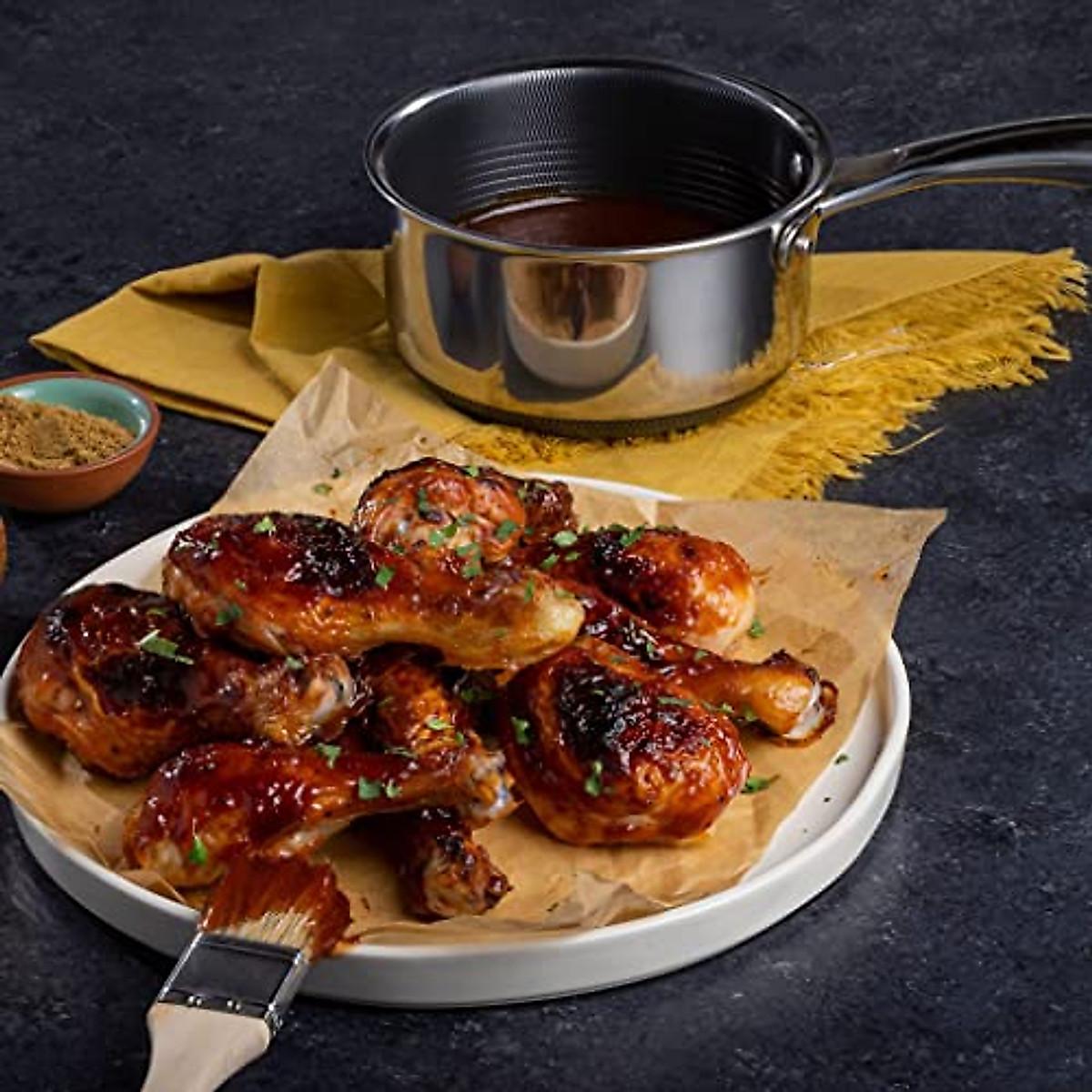 HexClad Hybrid Nonstick 2-Quart Saucepan with Tempered Glass Lid, Stay-Cool Handle, Dishwasher Safe, Induction Ready, Compatible with All Cooktops