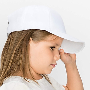 Trendy Apparel Shop Plain Youth Size Kids Adjustable Structured Baseball Cap - White,One Size