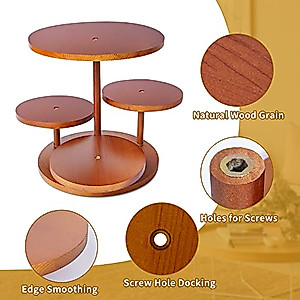 4 Tier Round Cupcake Tower Stand for 50 Cupcakes,Wood Cake Stands with Tiered Tray Decor,Cupcake Holder for Halloween Christmas Birthday Wedding Graduation Baby Shower Tea Party,Dessert Table Display