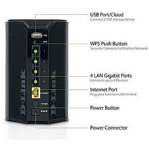 D-Link Wireless N 300 Mbps Home Cloud App-Enabled Gigabit Router (DIR-636L)