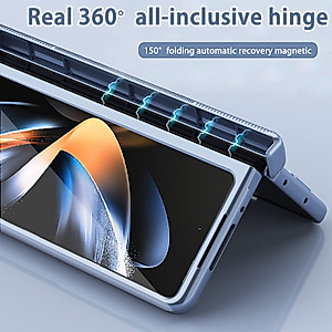 NINKI Compatible Samsung Galaxy Z Fold 5 Case with S Pen Holder & S Pen,Hinge Protection Case for Samsung Z Fold 5 Case with Screen Protector,Samsung Z Fold 5 5g Case Galaxy Fold 5 5g Phone Case Blue