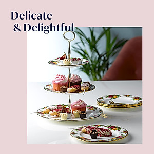 Royal Albert Old Country Roses Three-Tier Cake Stand, 11.5", Multi