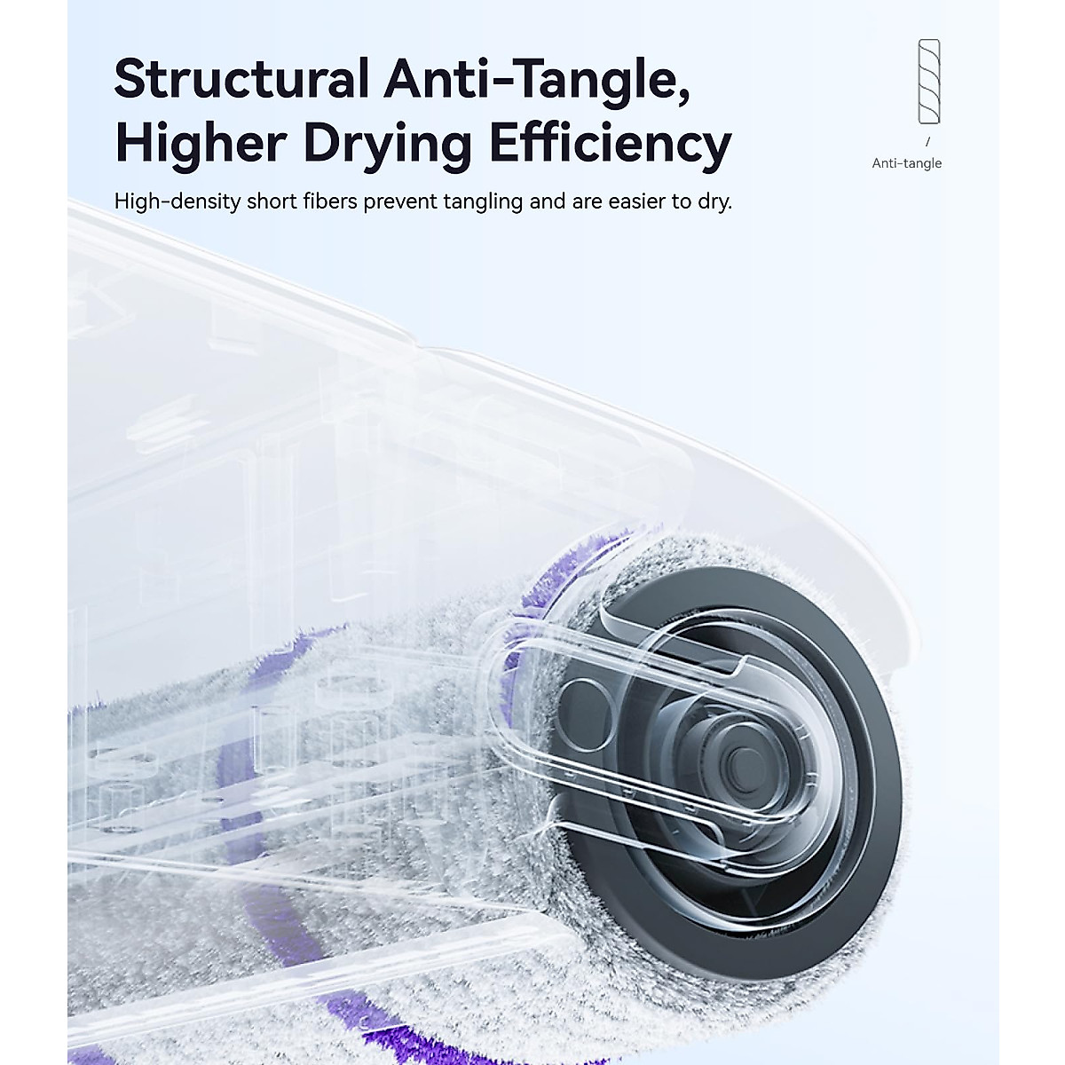 NARWAL Wet and Dry Vacuum High-Efficiency Microfiber Brush Roller (Model: S10 Pro)-Enhanced Dirt and Debris Pickup, Easy Maintenance