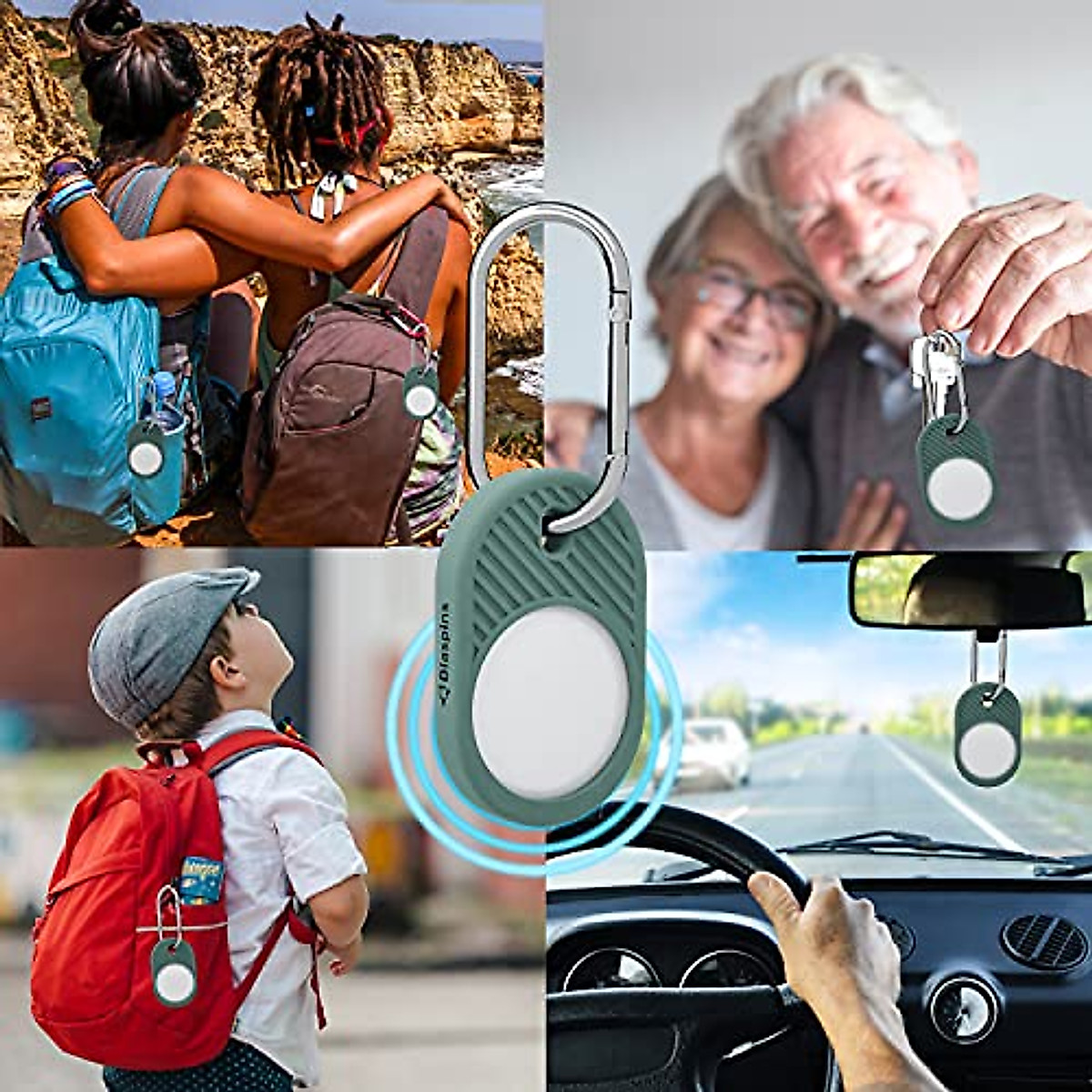 Blaspins Compatible with Apple AirTag Silicone Case Pine Green for AirTag Keychain (2021), AirTag Not Included, Protective Case - Pine Green