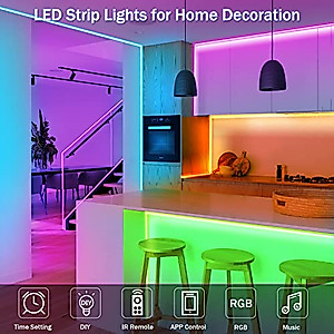 KEELIXIN 65.6ft LED Lights for Bedroom,LED Strip Light,Music Sync,LED Light Strip,RGB LED Strip Lights with APP & Remote Control,Luces LED para Cuarto,Bluetooth LED Lights for Room,Home Decoration