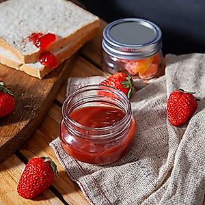 Accguan Mini Mason Jars,glass jar 5OZ With Lids（Silver,Ideal for Jam,Honey,Wedding Favors,Shower Favors,40 PACK