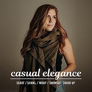 Indi by Kishu Baby Muslin Nursing Cover Up for Breastfeeding Moms - Fairtrade and GOTS Certified Organic Nursing Shawl and Scarf (Dark Olive)