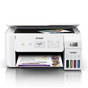 Epson EcoTank 2803 Series All-in-One Color Inkjet Cartridge-Free Supertank Printer I Print Copy Scan I Wireless I Mobile & Voice-Activated Printing I Print Up to 10 ISO PPM I 1.44" Color LCD