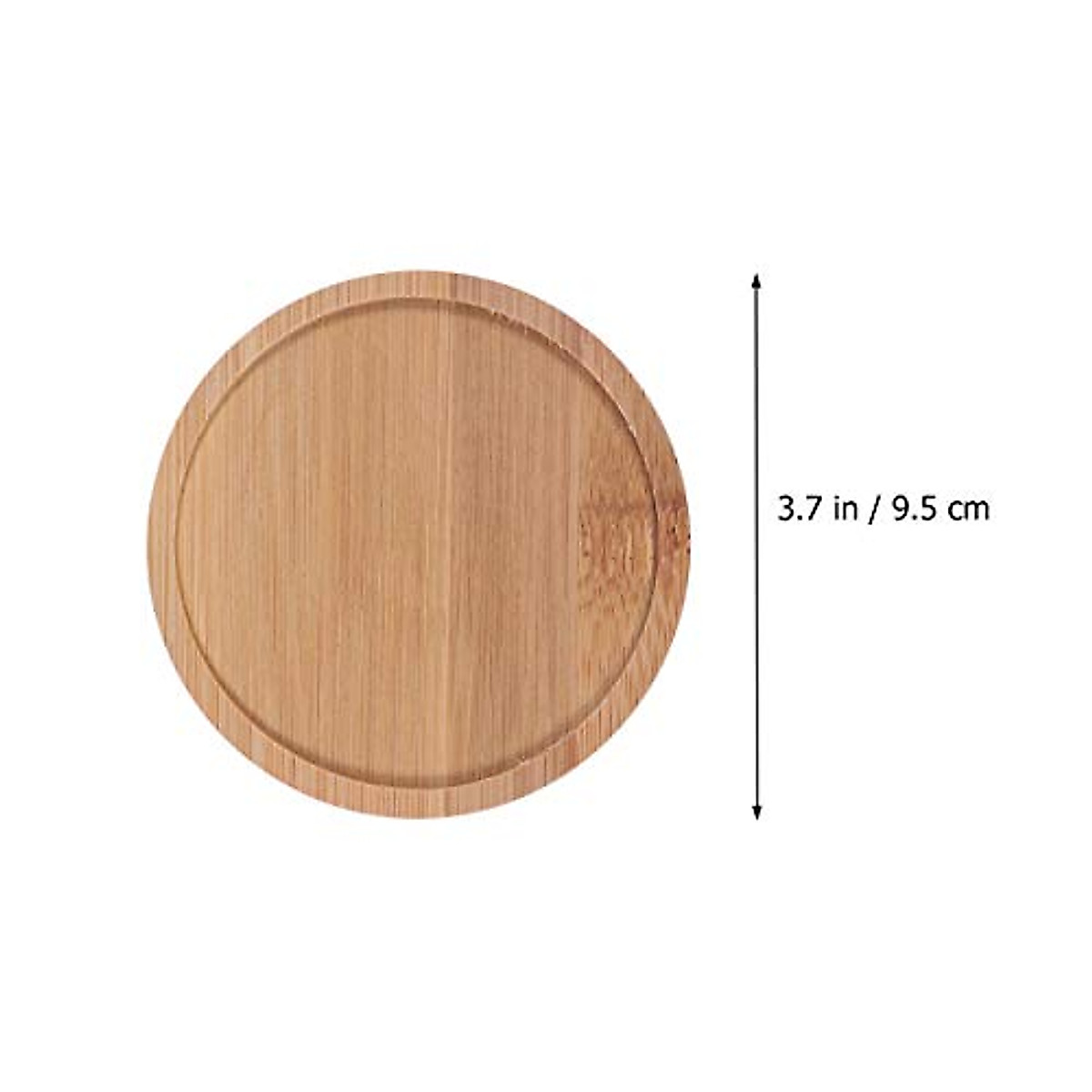 BESTOMZ 6pcs Bamboo Round Plant Saucer Flower Pot Tray Bonsai Succulent for Indoor Outdoor Plants 9.5x9.5cm