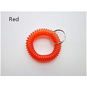 Pack of 6 Colorful Spring Spiral Wrist Coil Key Chain, Wristband Key Ring