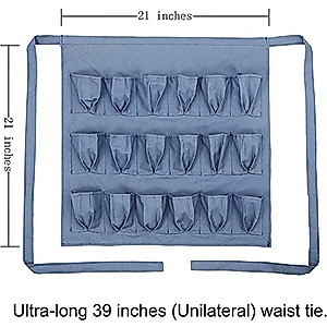 HorLaLa Egg Collection Apron with 18 Pockets for Gathering Chicken Duck Goose Eggs,Apron Fresh Eggs,Egg Collecting and Waist Backyard Coops,Great Gifts Mums Friends, Blue, 21inch