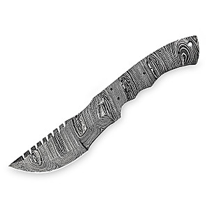 Premium Custom Handmade Damascus Steel Blank Blade Tracker for Knife Making - HB 15. Ideal for Knife Projects and Customization. Durable and Versatile Blank Blade for Knife Making Enthusiasts.