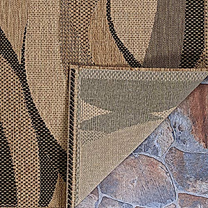 Couristan Recife Seagrass Indoor/Outdoor Area Rug, 7'6", Natural-Black