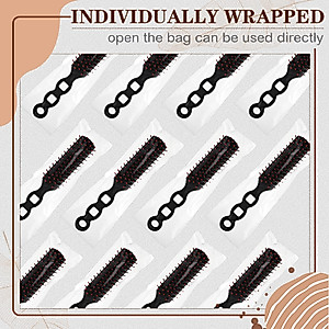 200 Pcs Hair Brushes for Homeless Individually Wrapped Detangling Brush Curly Hair Brush Vent Hairbrush Comb Pp Material Curly Wavy Hair Blow Drying Styling for Shelter Hotel Woman Man, Black