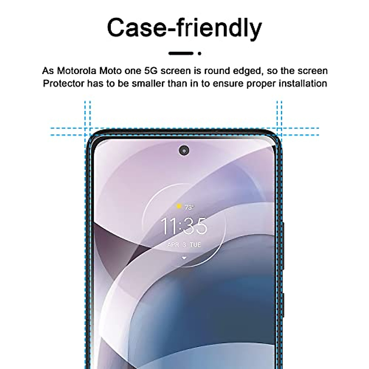 Coolpow 【3+3 PACK】 Designed for Motorola Moto one 5G Ace Screen Protector Moto One 5G UW Ace Screen Protector Tempered Glass, Bubble Free, Anti-Scratch