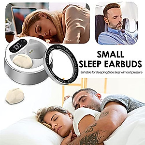 Xmenha Smallest Invisible Earbuds Wireless Bluetooth Secret Hidden Headphones for Work Small Tiny Ear Buds for Sleeping Music Comfort Mini Sleep Earbuds for Side Sleepers-Beige