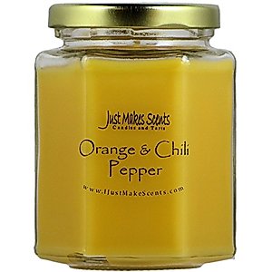 Orange & Chili Pepper Scented Blended Soy Candle by Just Makes Scents