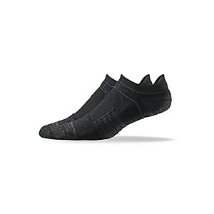 Strideline Basic Low Cut Socks | Quad-Ply Yarn Padding, Direct Compression and Zoned Cushioning, 1 Pack (Black, Medium-Large)
