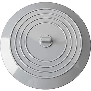 Cheeroyal 6 Inches Drain Stopper Silicone Bath Plug Tub Stopper Drain Plug for Kitchen, Bathroom and Laundry (Gray)